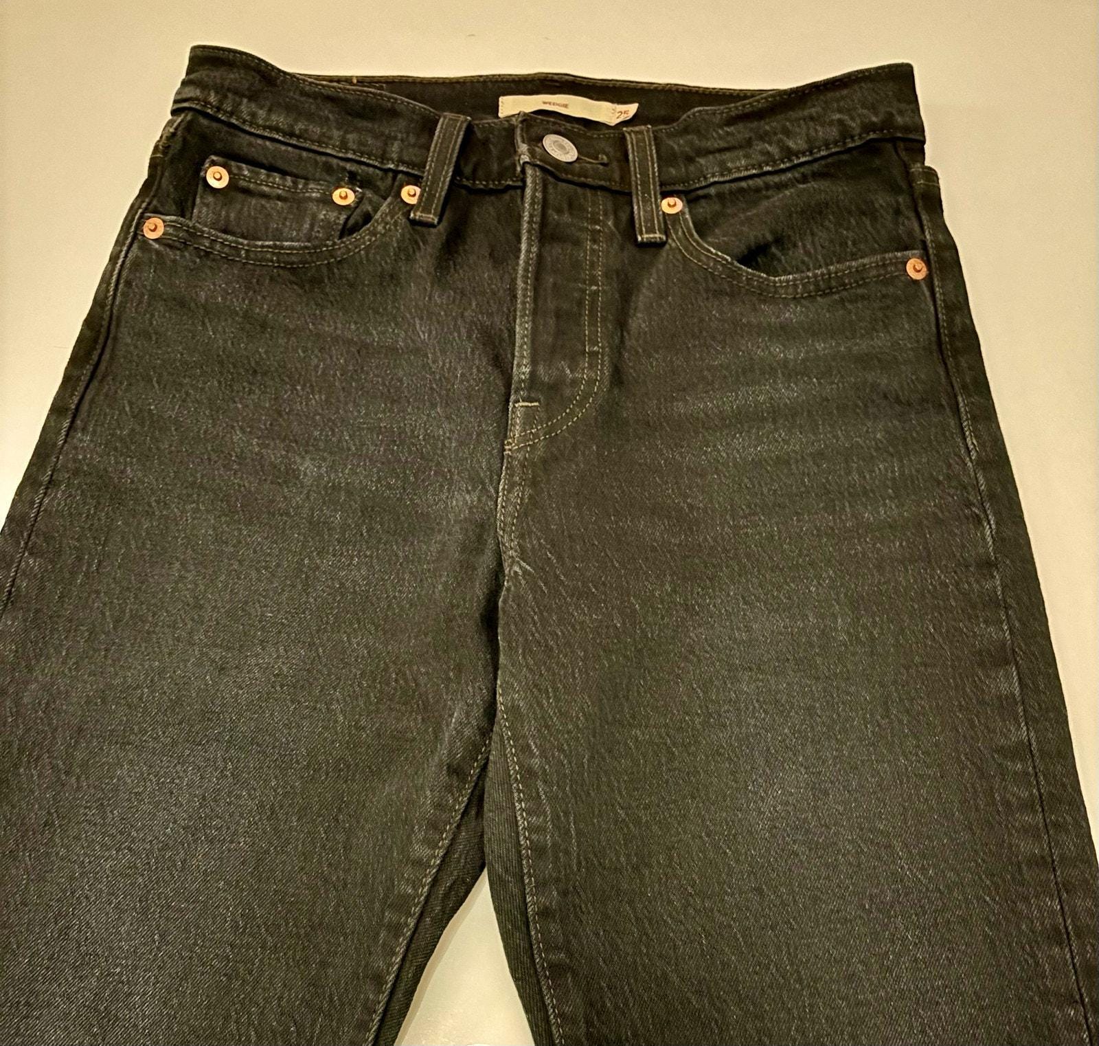Women's Levi's High Rise Wedgie Straight Ankle Jeans Black Wash 25 ...