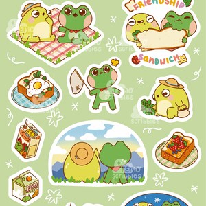 Picnic Frogs Matte Sticker Sheet, Cute Cottage Core, Cute Animal ...
