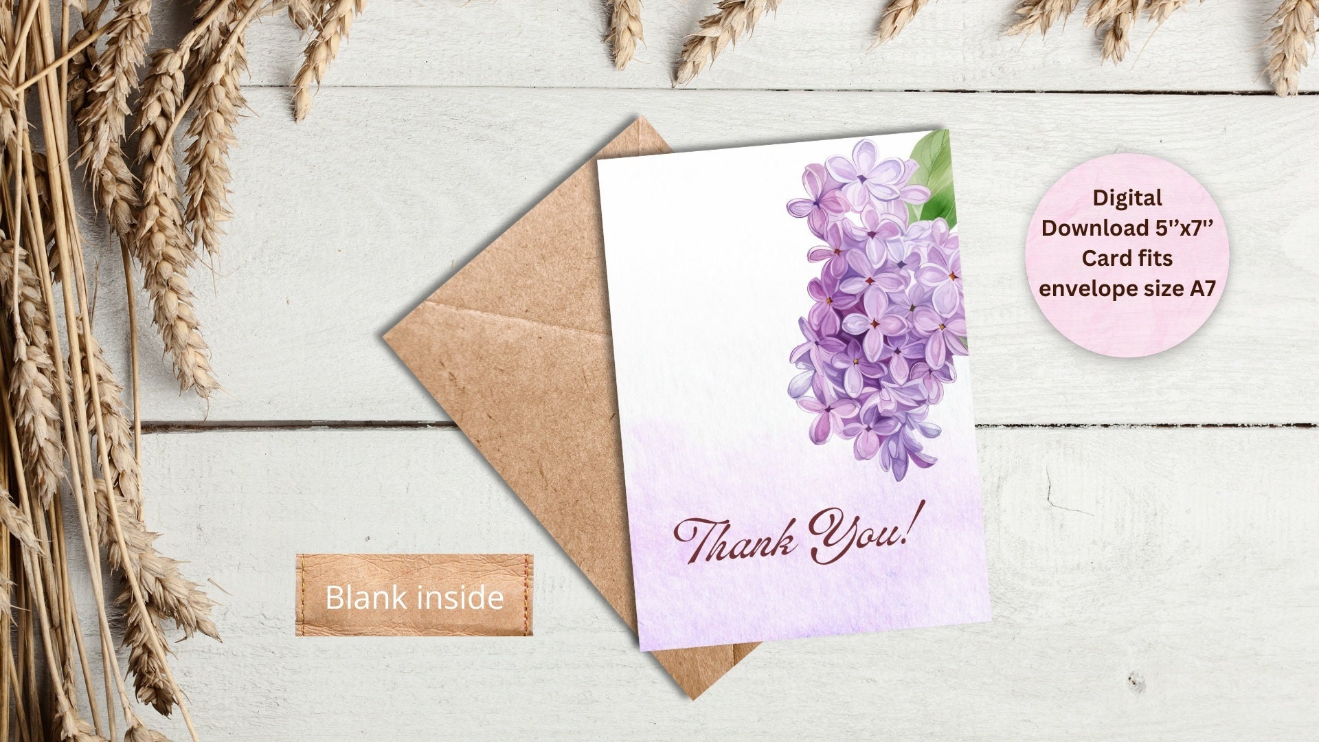 Beautiful Lilacs Greeting Card Printable Card Instant Download PDF - Etsy
