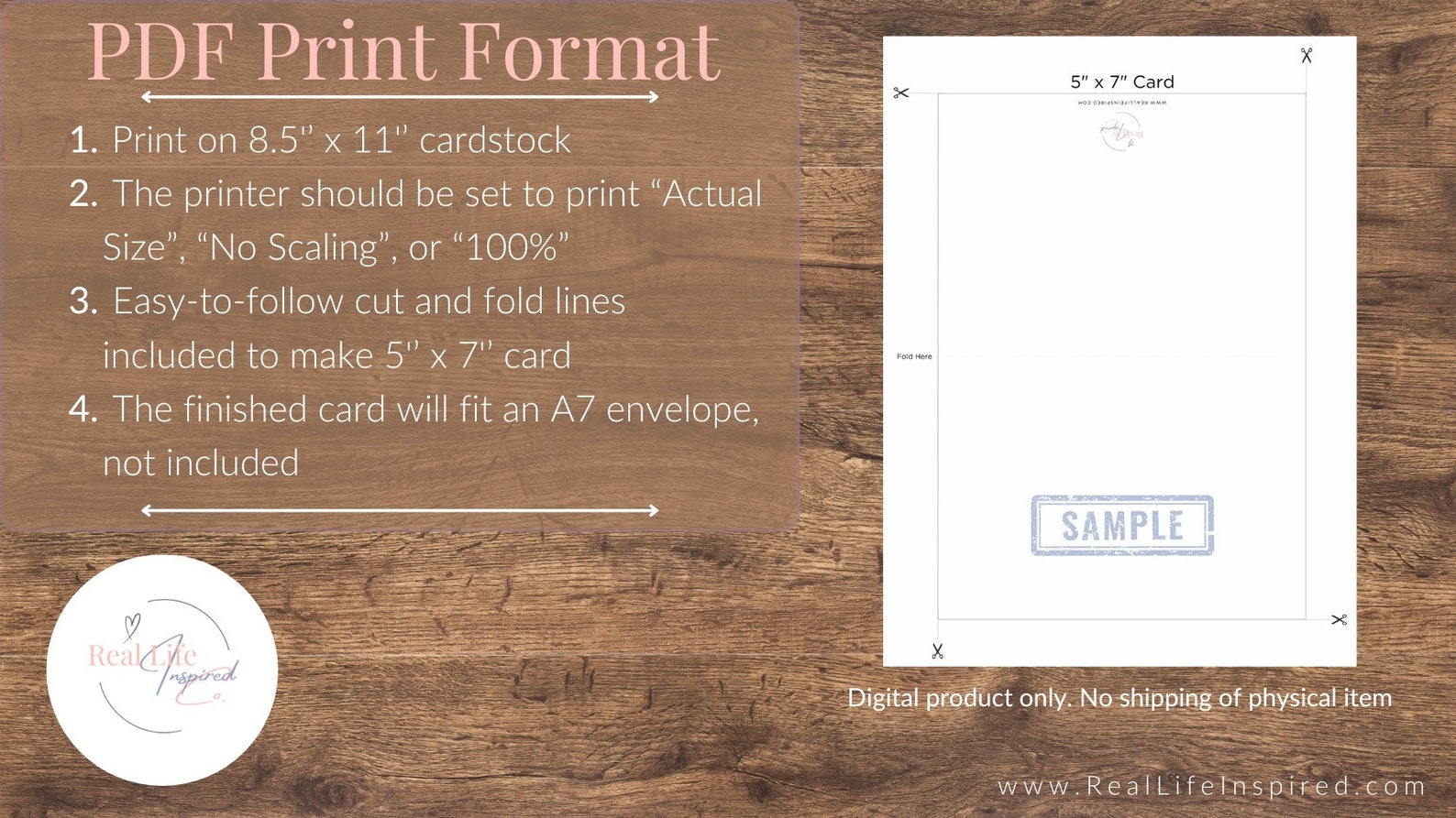 Watercolor Forest Blank Card Printable Card Instant Download PDF - Etsy