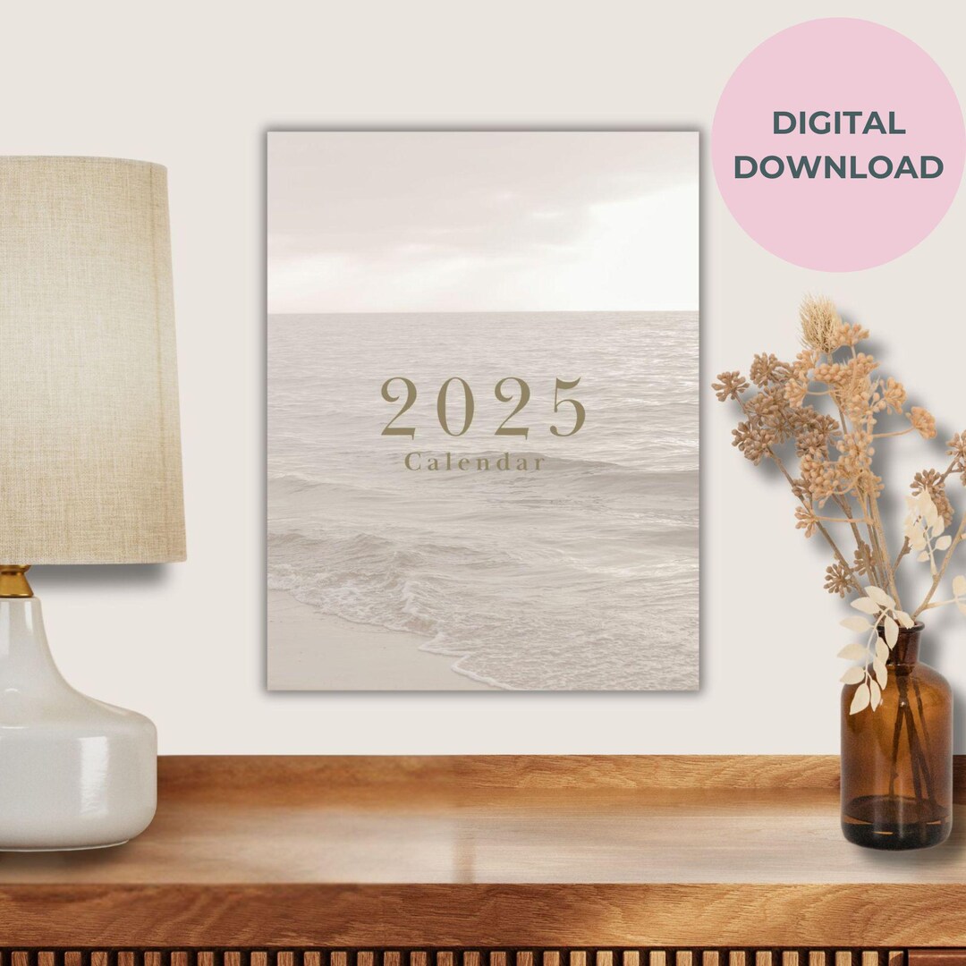 2025 Christian Calendar Printable Faith Decor Scripture Art Neutral ...