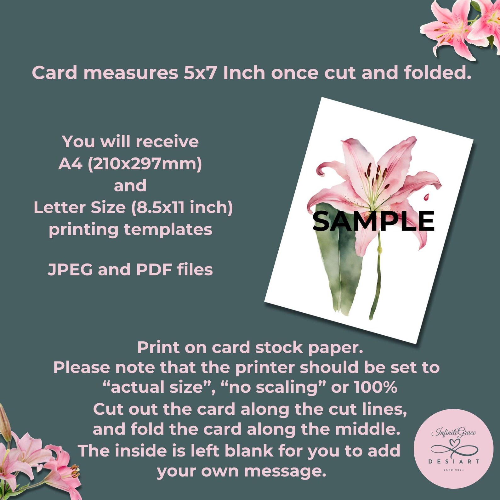 Printable Aster Birthday Card: September Birthflower Floral Design ...