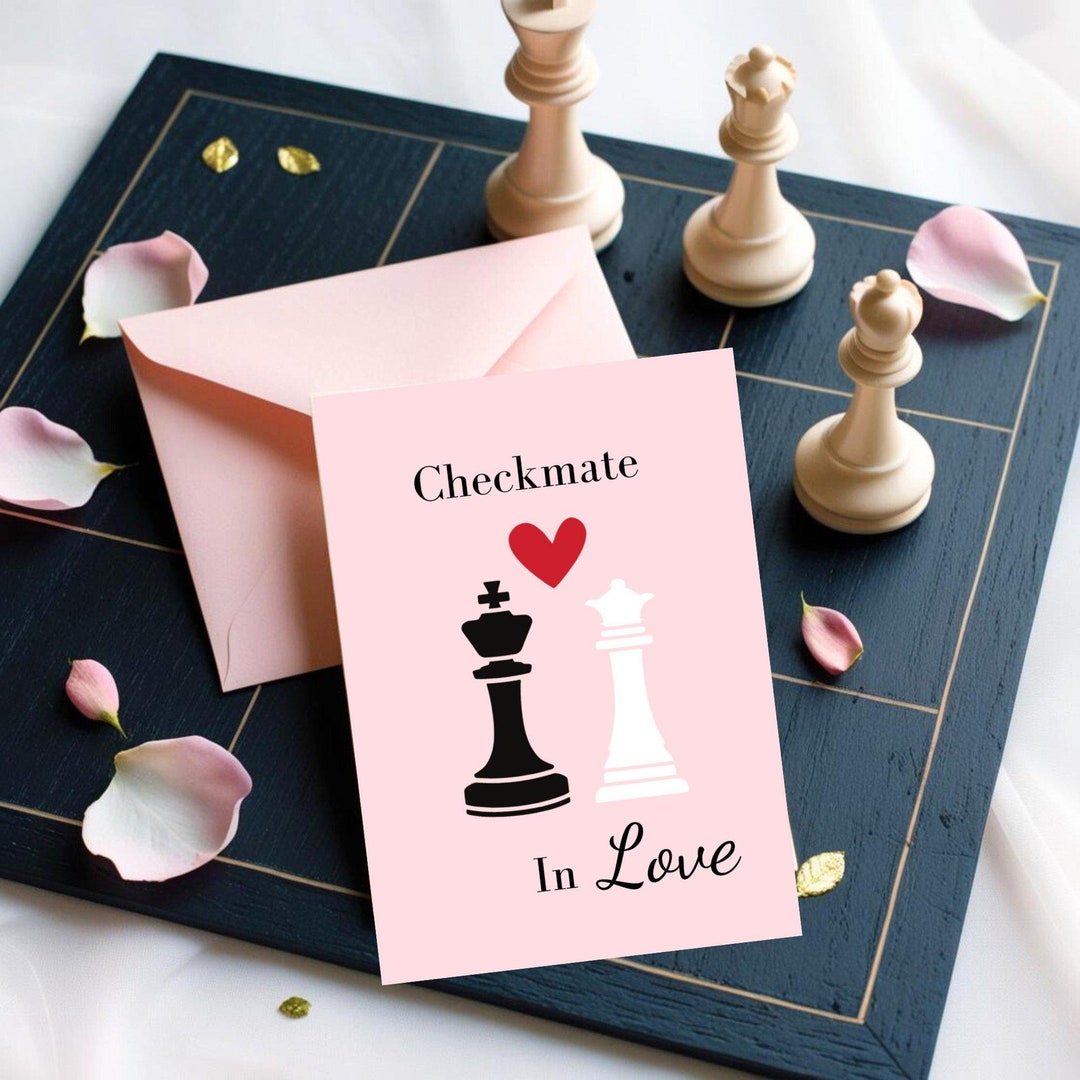 Checkmate in Love Valentine's Day Card: Chess Couple (digital Download ...