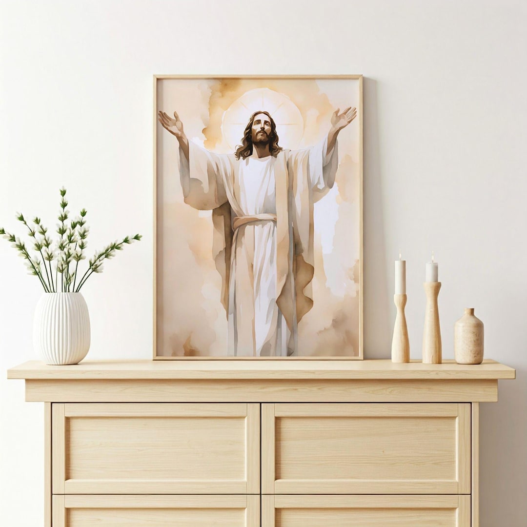 Jesus Wall Art Printable Christian Religious Poster for Living Room ...
