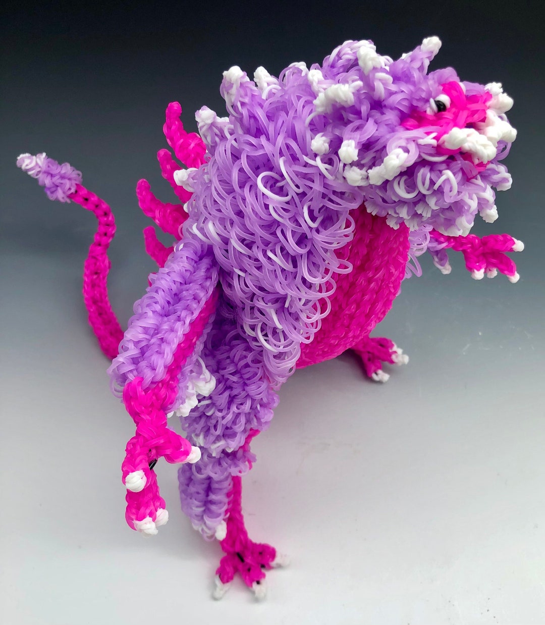 Large Fluffy Monster Rainbow Loom Rubber Band Sculpture - Etsy