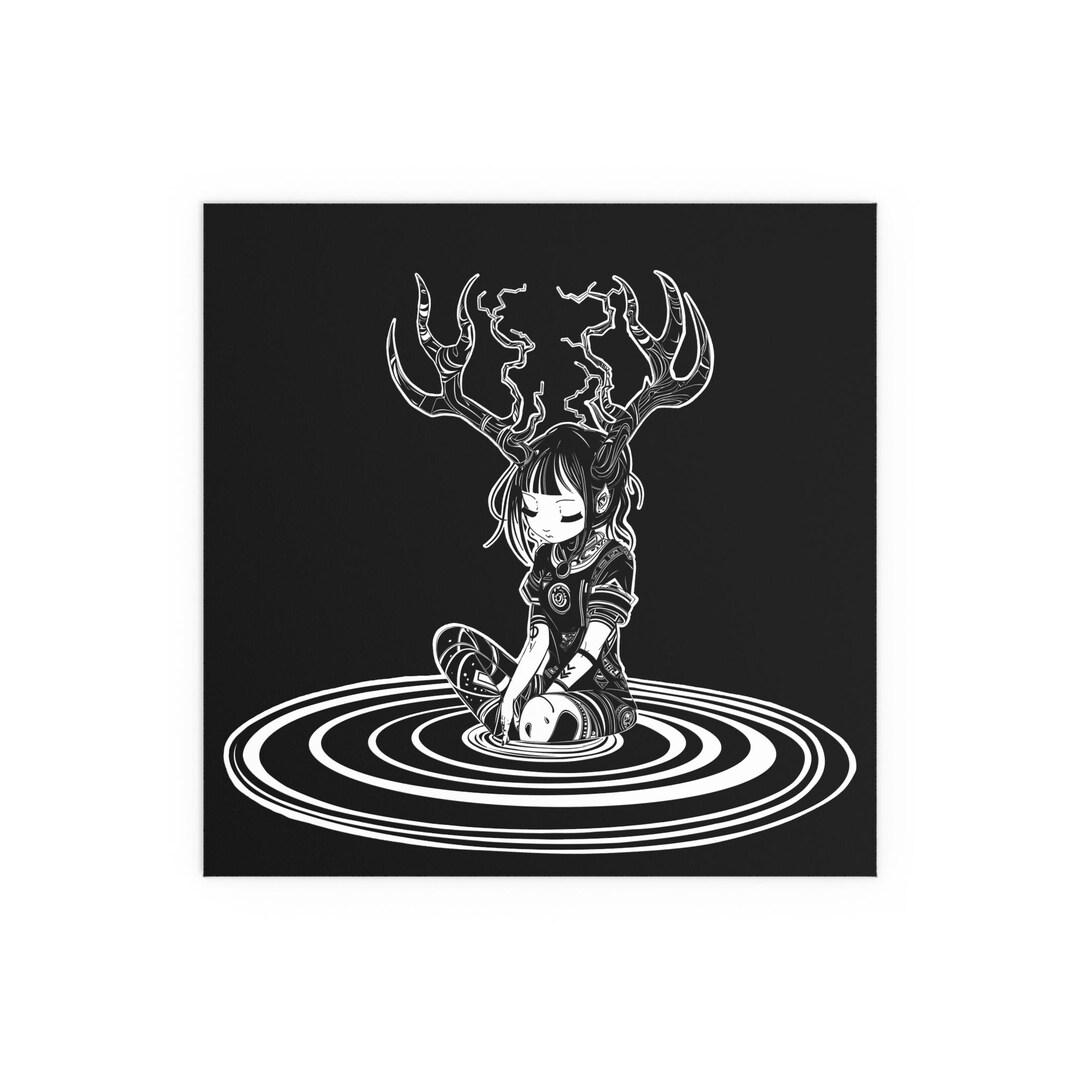 Woodland Spirit Silk Poster Creepy Cute Weirdcore Gothic Art Dark ...