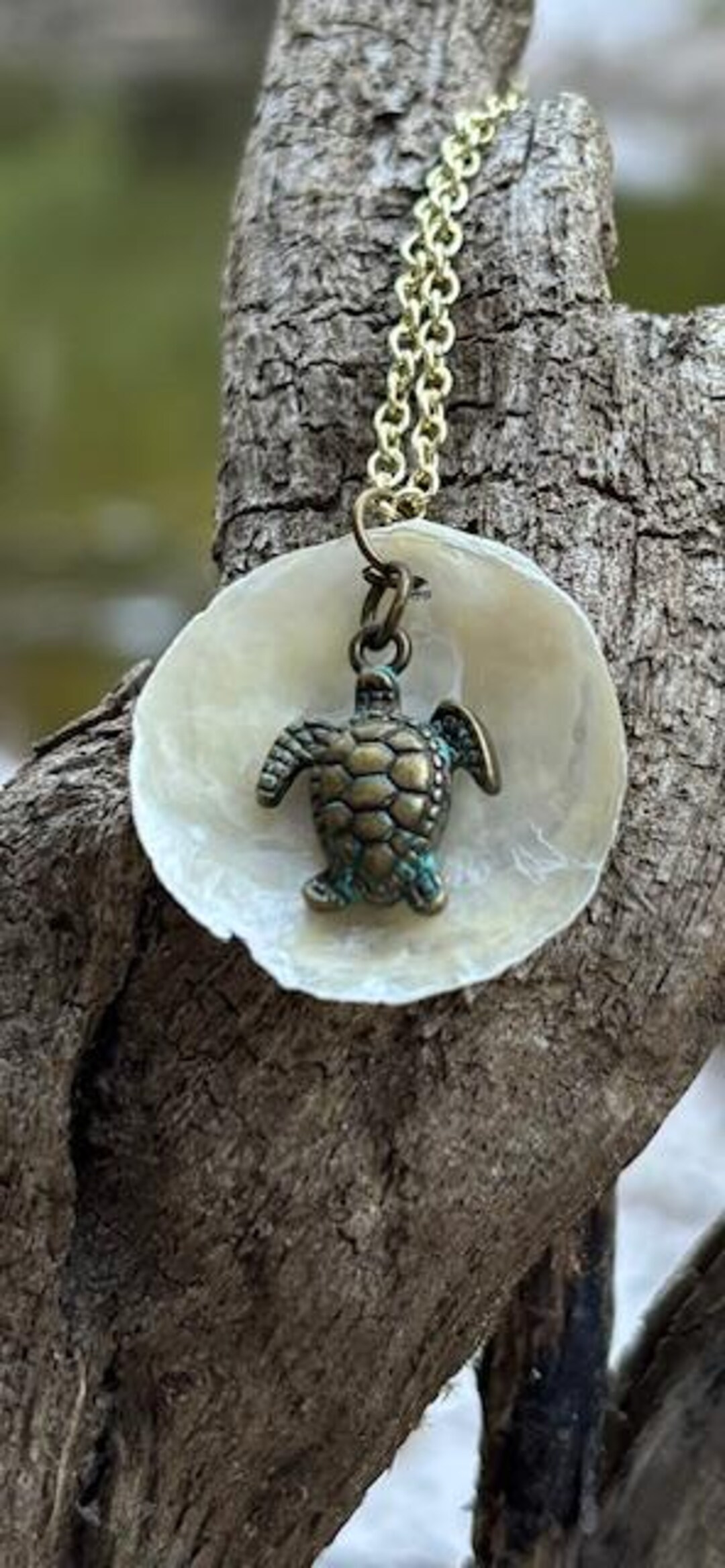 Seashell and Turtle Necklace - Etsy