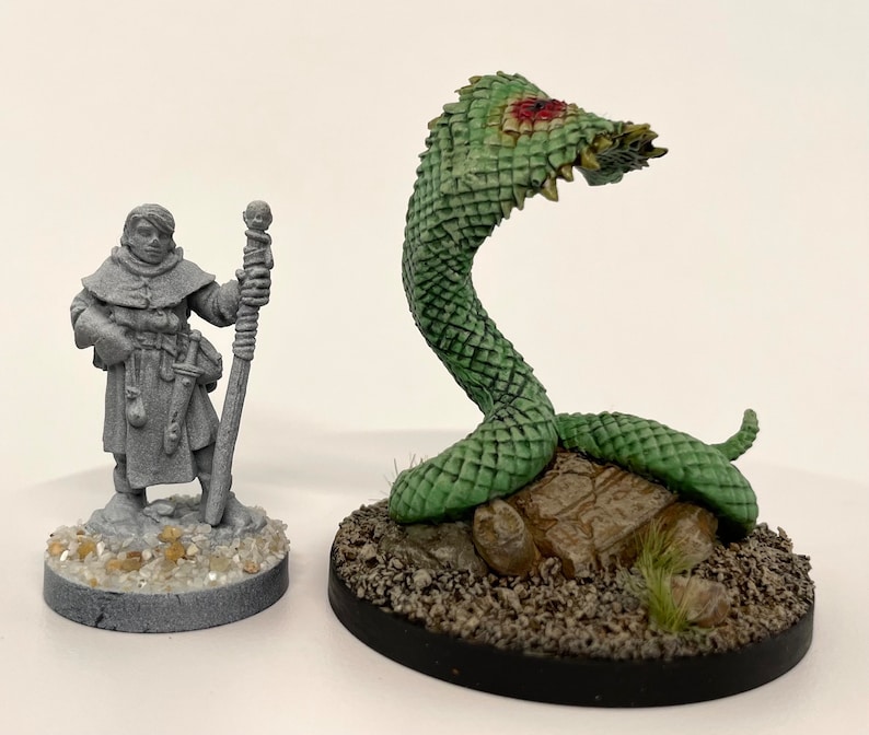 Giant Snake Miniature | Giant Cobra Mini | Hand Painted Dnd Monster ...