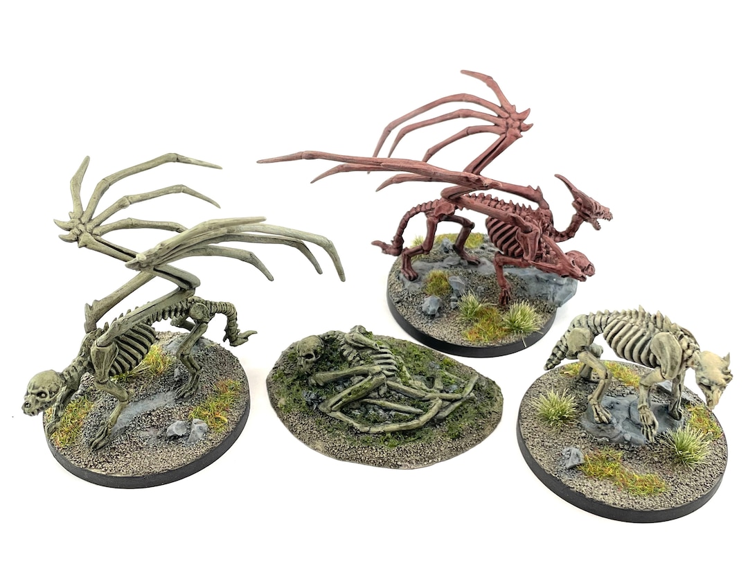 Undead Skeleton Owlbear Chimera Manticore Miniature Bundle X3 | Bone ...