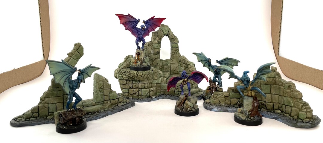 Dnd Vampire Undead Demon Harpy Miniature Castle Ruins Terrain Set ...