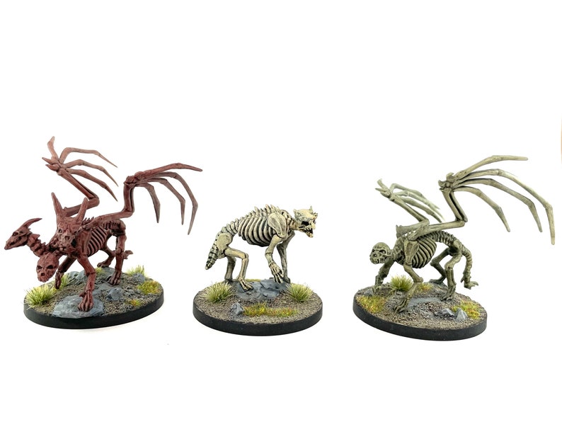 Undead Skeleton Owlbear Chimera Manticore Miniature Bundle X3 | Bone ...