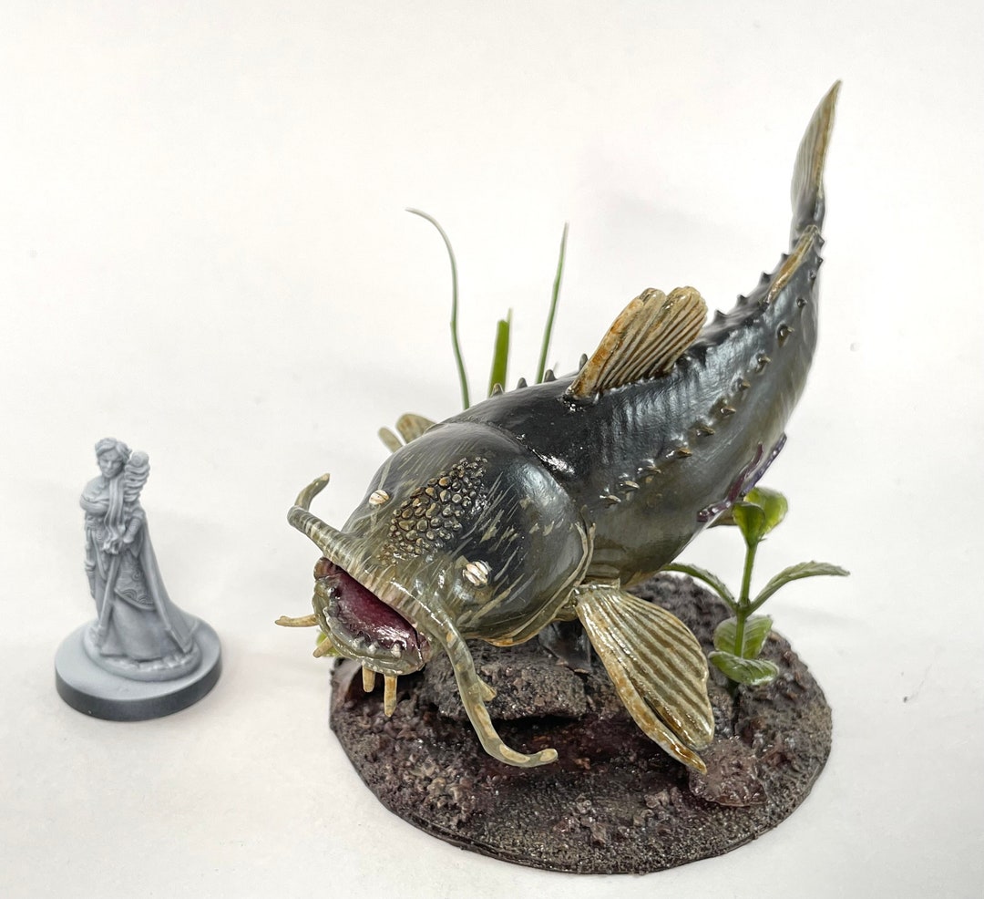 Giant Catfish Dnd Miniature Sea Monster Painted Mini River Monster ...