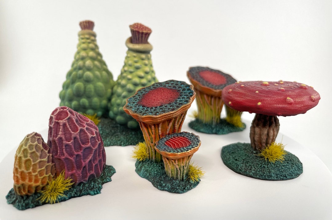 Mushroom Forest Painted Dnd Terrain Underdark Fungus Cave Scatter Cover ...