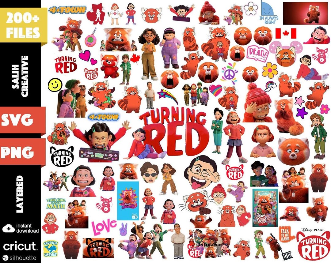 4 Town Turning Red Bundle Png Files, Turning Red Pixar Png, Meilin Lee ...