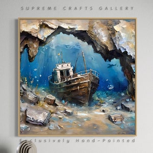 Original Eternal Explorer Oil Painting Modern Handpaint Texture Art ...