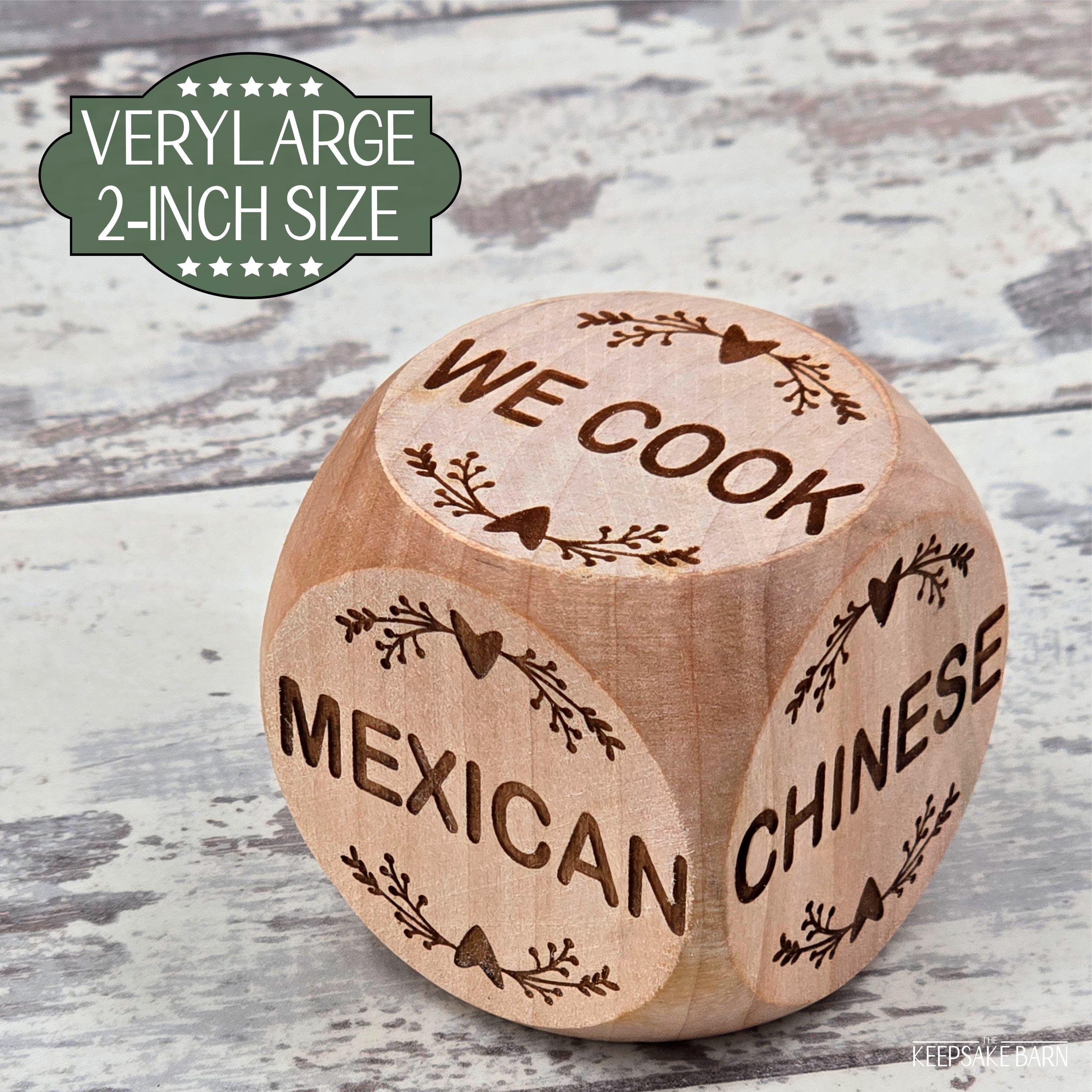 Personalized Wooden Dinner Decision Dice | Fun Couples Gift | 5 Year ...