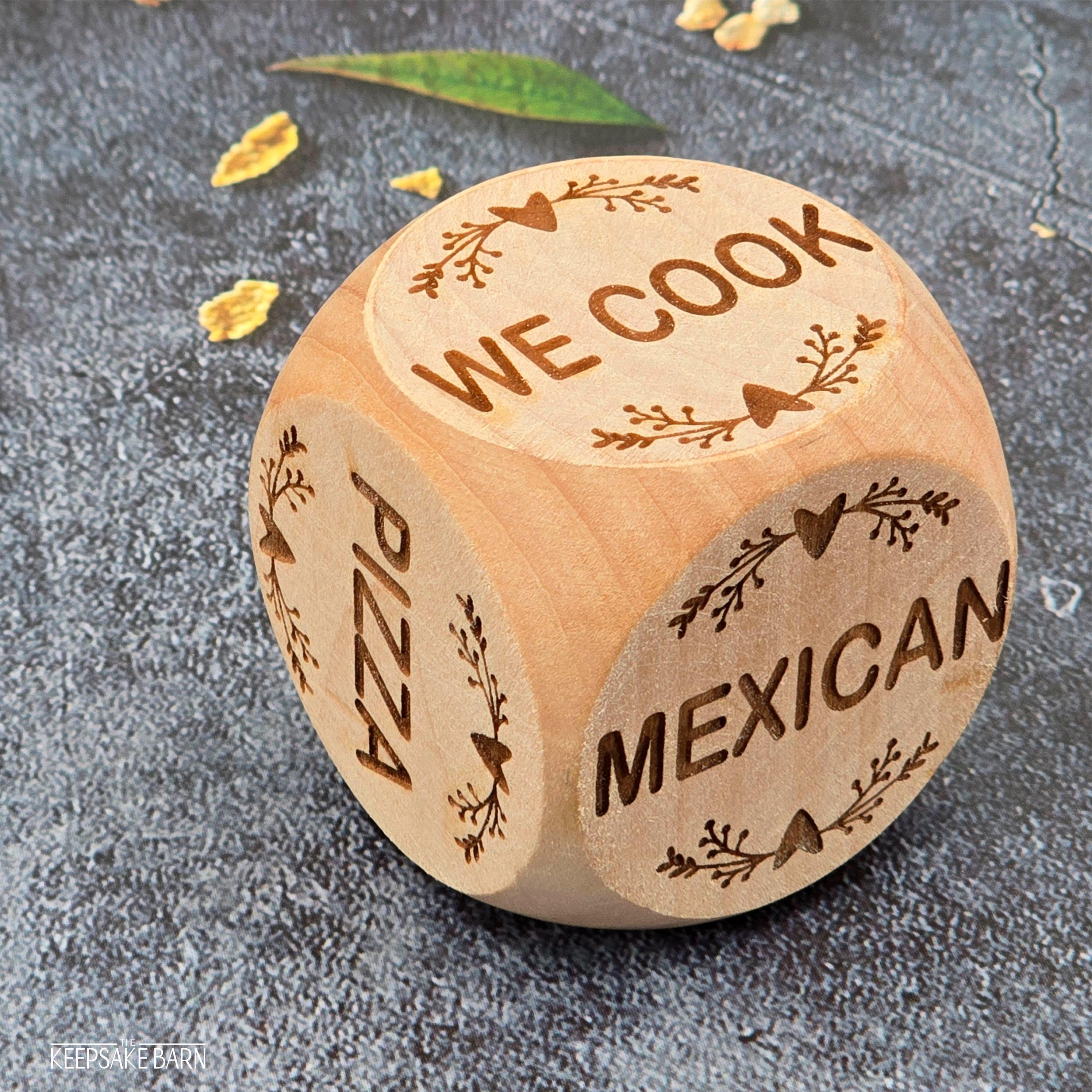 Personalized Wooden Dinner Decision Dice | Fun Couples Gift | 5 Year ...