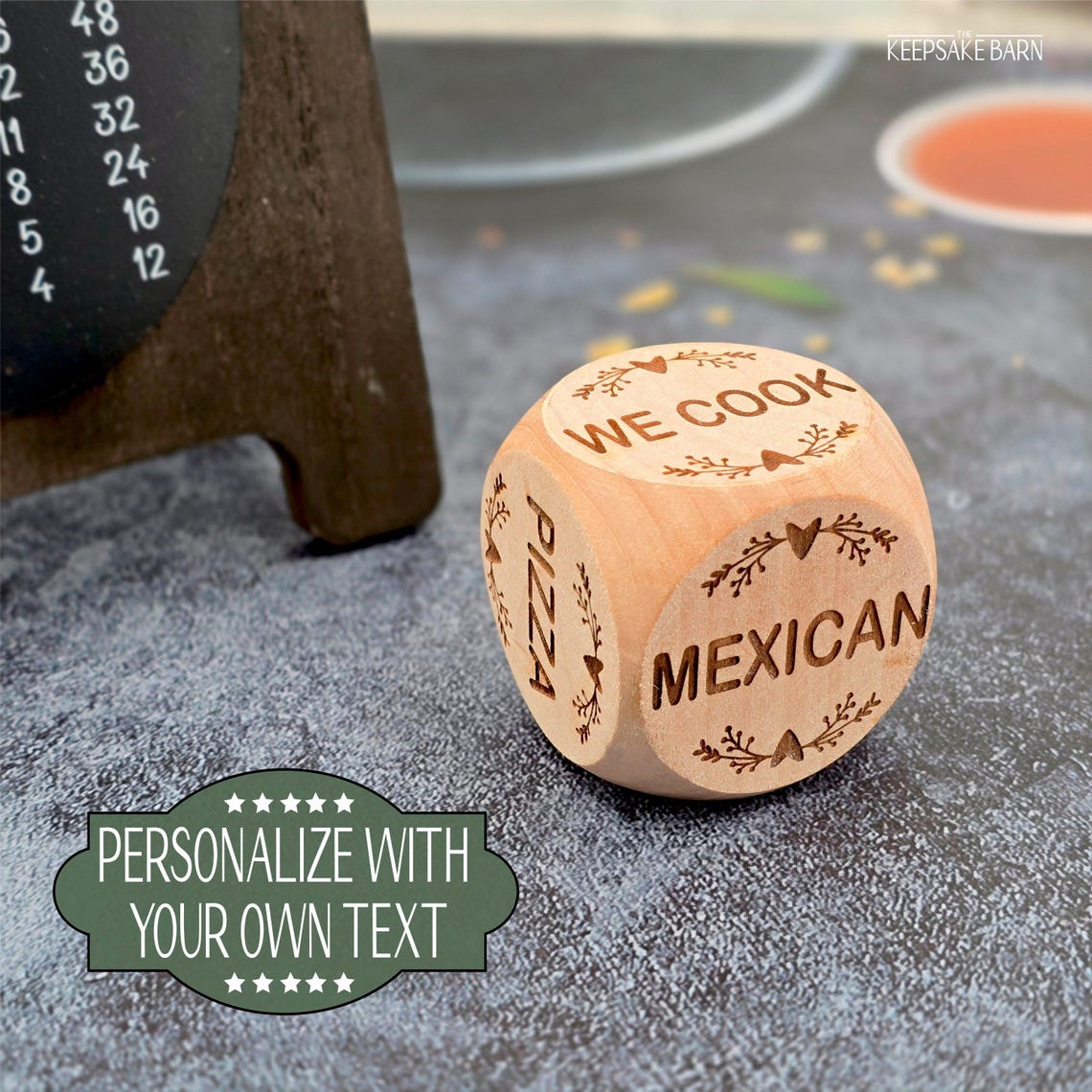 Personalized Wooden Dinner Decision Dice | Fun Couples Gift | 5 Year ...