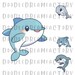 Dolphin Clipart Bundle: 10 PNG Ocean Friends - Kawaii Sea Animals Clip ...