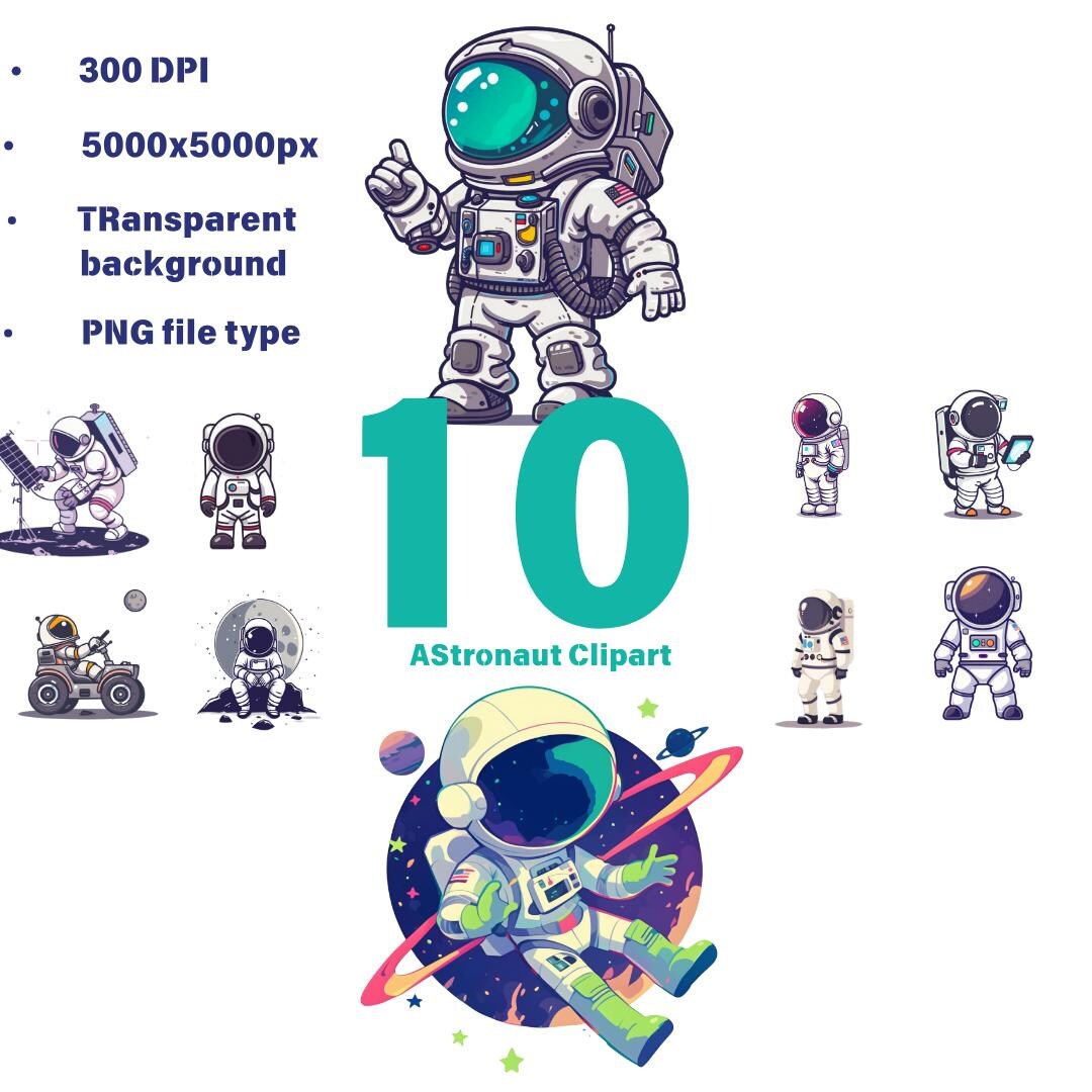 Space Astronaut Clipart, Space PNG - Cartoon Spacemen- Outer Space Png ...