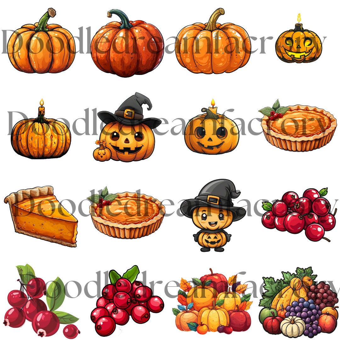 Thanksgiving Clip Art Mega Bundle, Fall Autumn Clip Art Collection, 85 ...