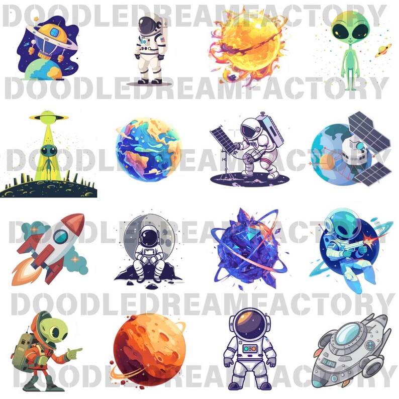 COSMIC MEGA Bundle Space Clipart Outer Space PNG Astronaut Png Alien ...