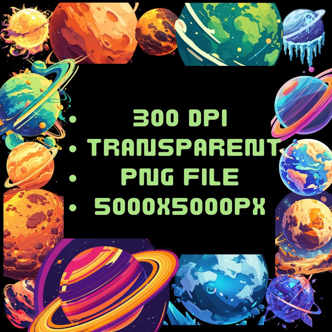 Planets 15 Clipart Set- Space Clip Art Commercial Use Clipart- Scrap ...