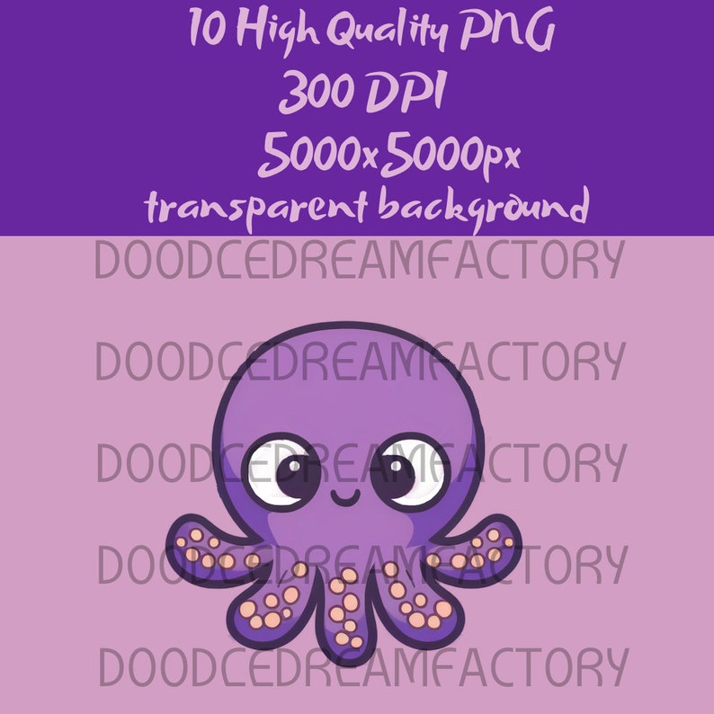 Kawaii Octupus Clipart, 10 Cute Octopus PNG, Baby Octopus Clipart ...