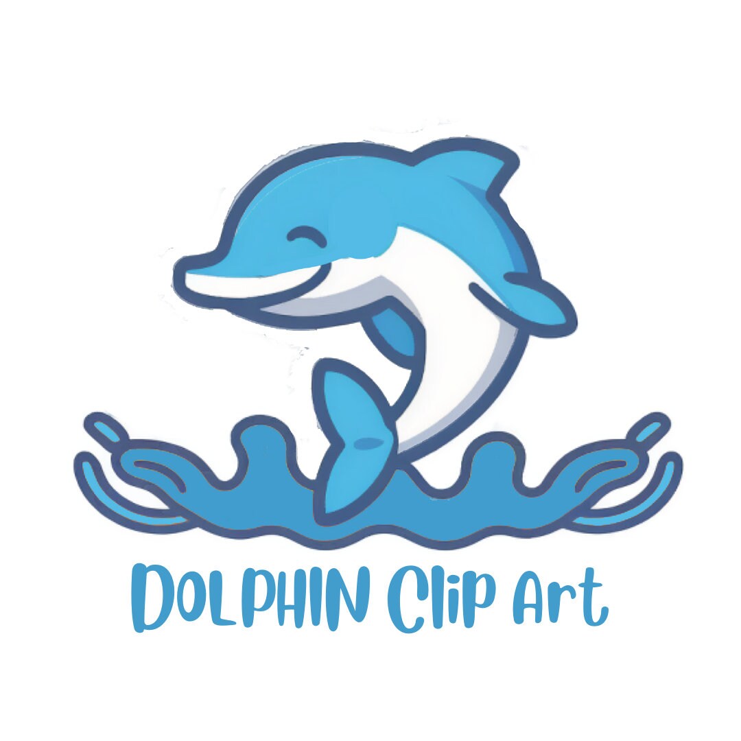 Dolphin Clipart Bundle: 10 PNG Ocean Friends - Kawaii Sea Animals Clip ...