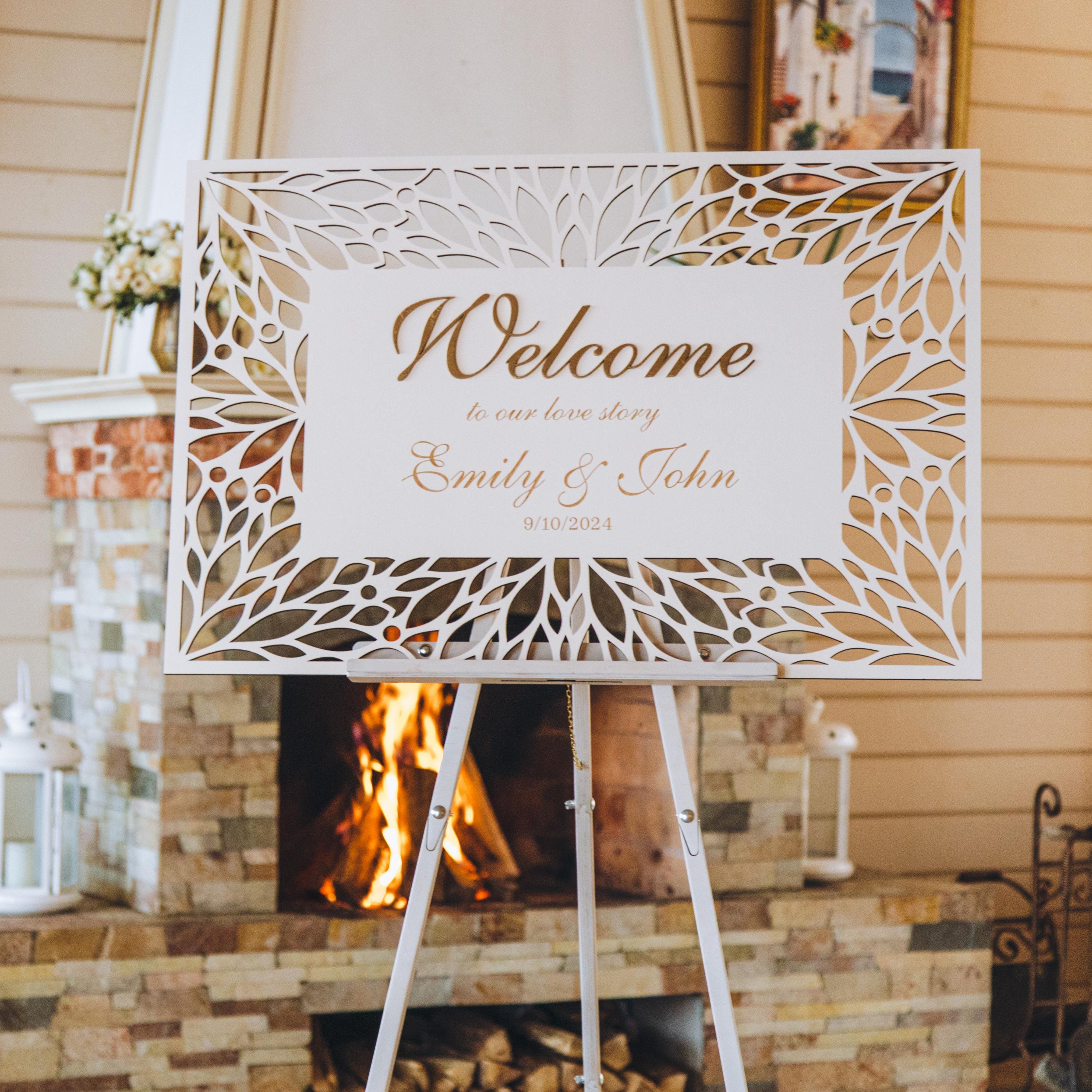 Personalized Wooden Wedding Welcome Sign, Rustic Custom Wedding Welcome ...
