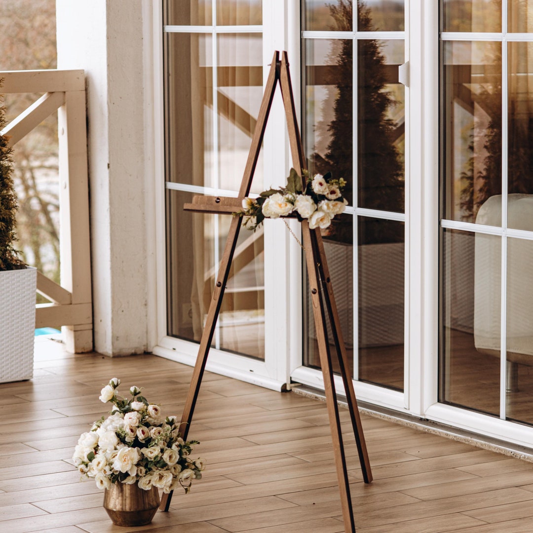 Rustic Easel Stand, Display Wood Stand for Classic Wedding Welcome Sign ...