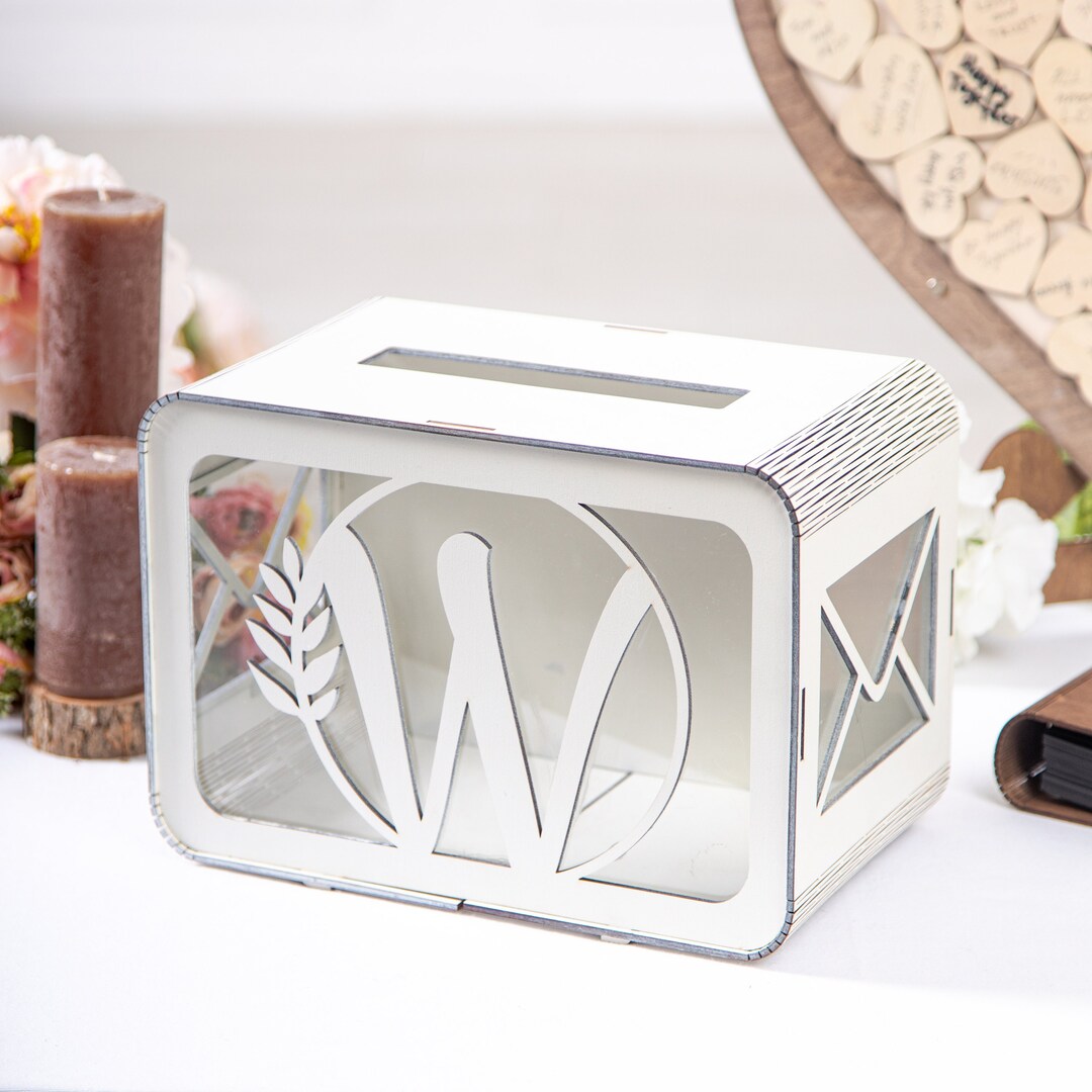 Unique Wood and Acrylic Card Box, Personalized Rustic Wedding Decor ...