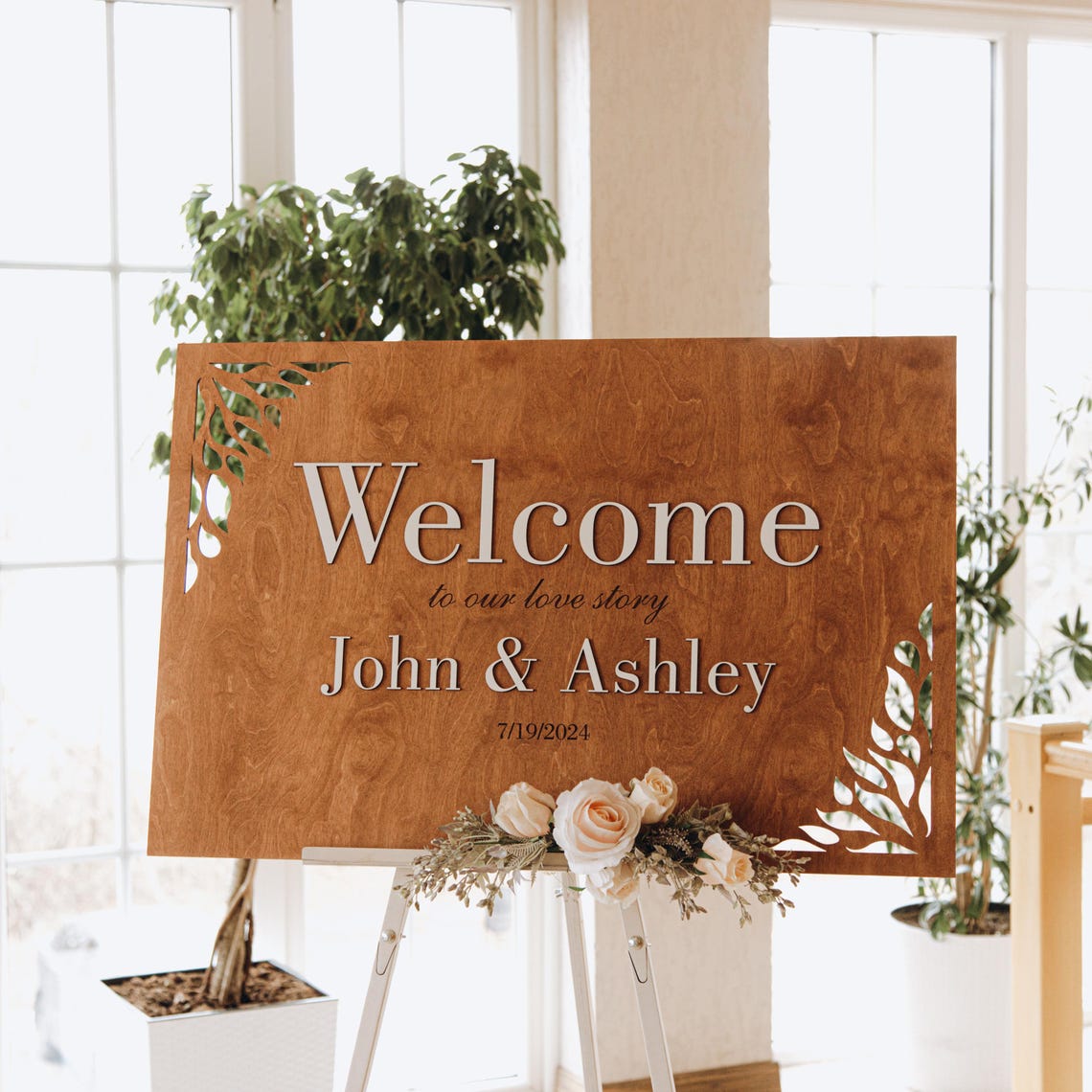Personalized Wooden Wedding Welcome Sign, Rustic Custom Wedding Welcome ...