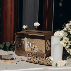 Personalized Rustic Wood Wedding Card Box - Etsy UK