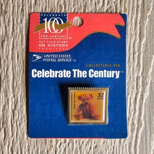 USPS Celebrate the Century Collectible Stamp Pin Vintage 1998 Teddy ...