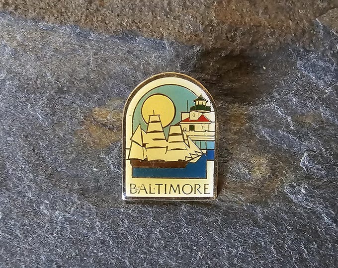 Vintage BALTIMORE Enamel Lapel Hat Pin Boathouse Ship Pin Souvenir Pin ...