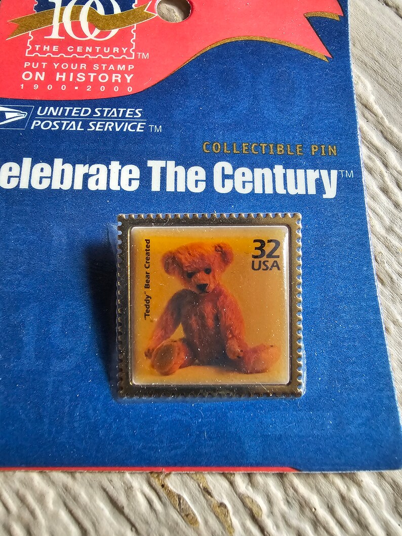 USPS Celebrate the Century Collectible Stamp Pin Vintage 1998 Teddy ...