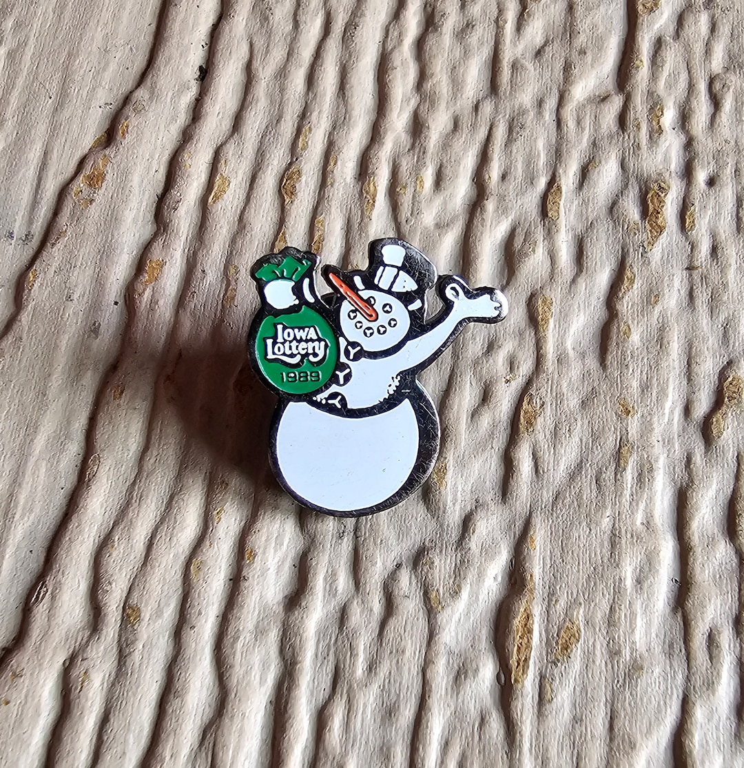Vintage Iowa Lottery 1989 Snowman Hat Lapel Pin Vintage Lottery Pin - Etsy