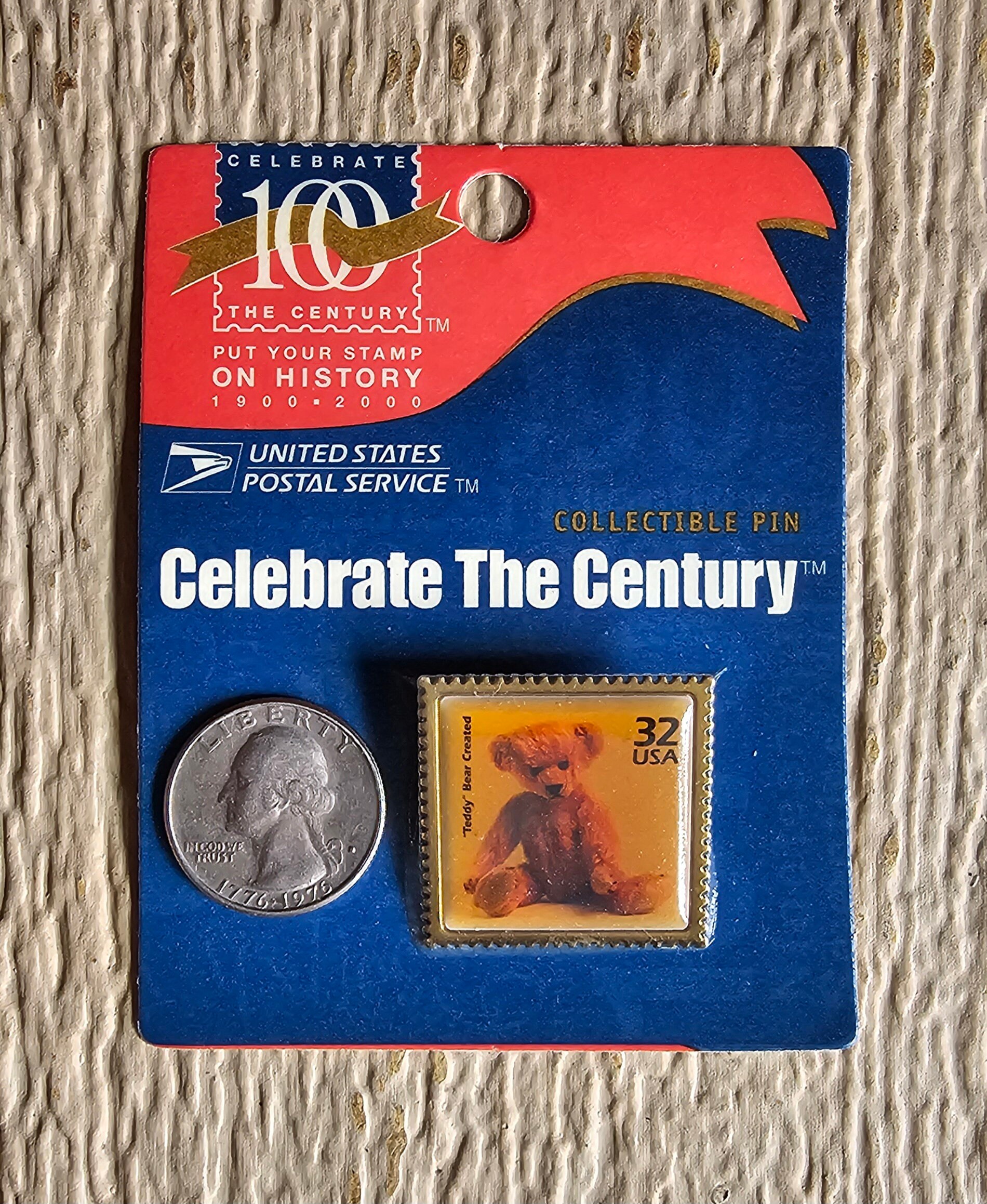USPS Celebrate the Century Collectible Stamp Pin Vintage 1998 Teddy ...