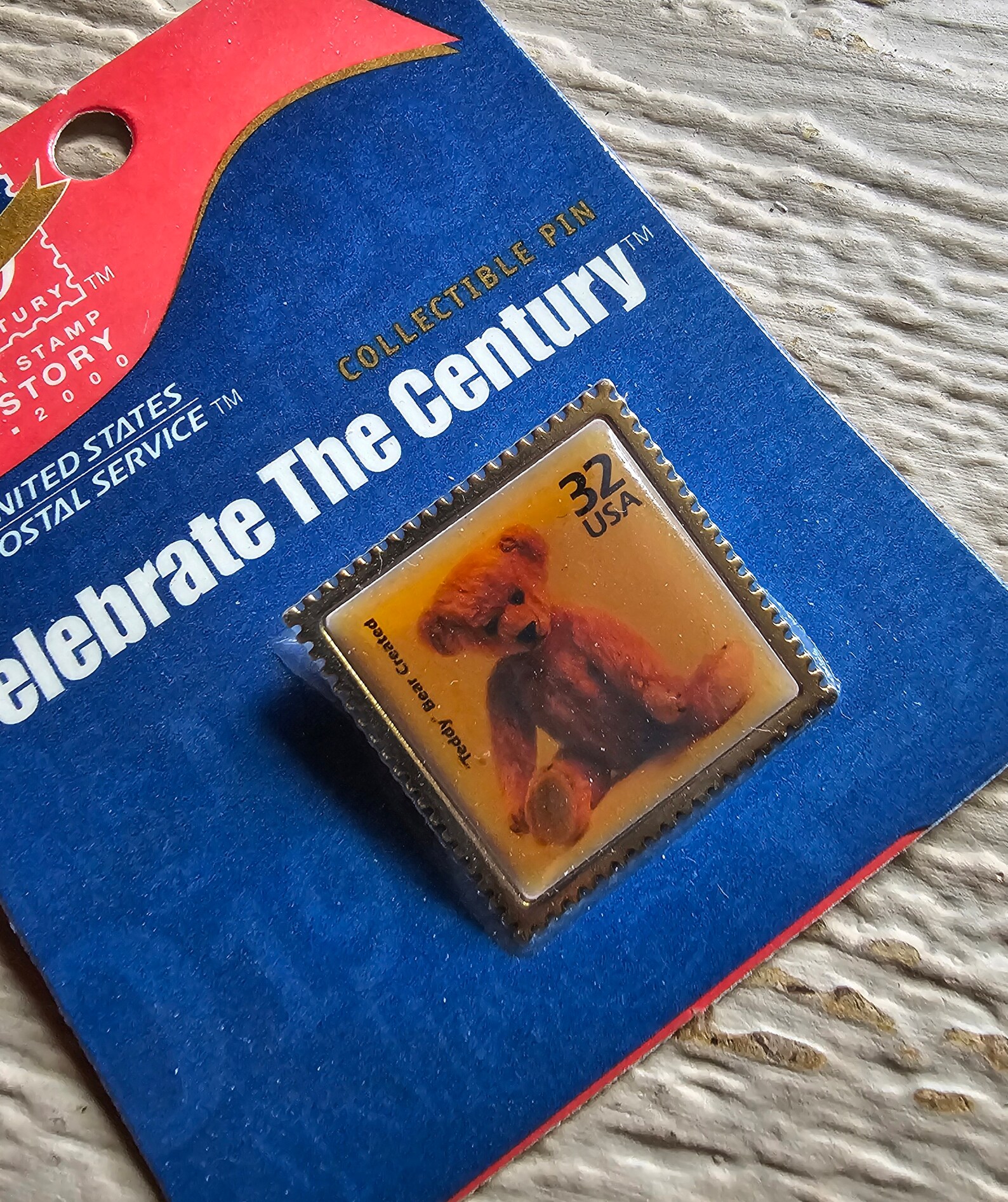 USPS Celebrate the Century Collectible Stamp Pin Vintage 1998 Teddy ...