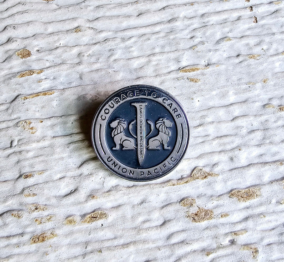 Union Pacific Railroad Courage to Care Pledge Black Silver Enamel Pin ...