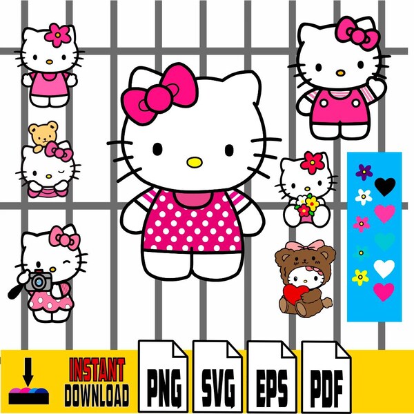 Hello kitty svg - Etsy