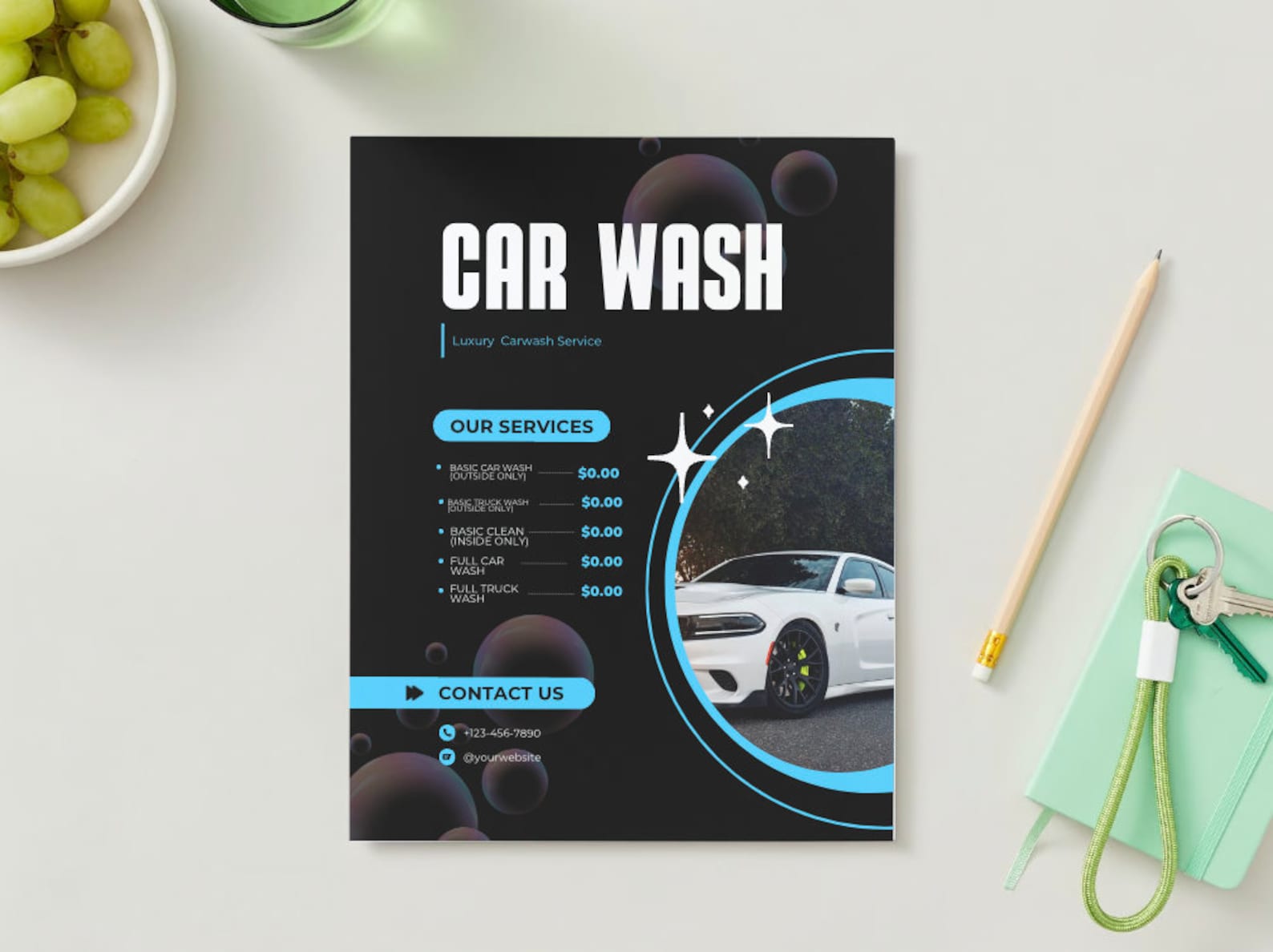 Car Wash Flyer Editable Templete, Car Wash Logo, Car Wash Pricing ...
