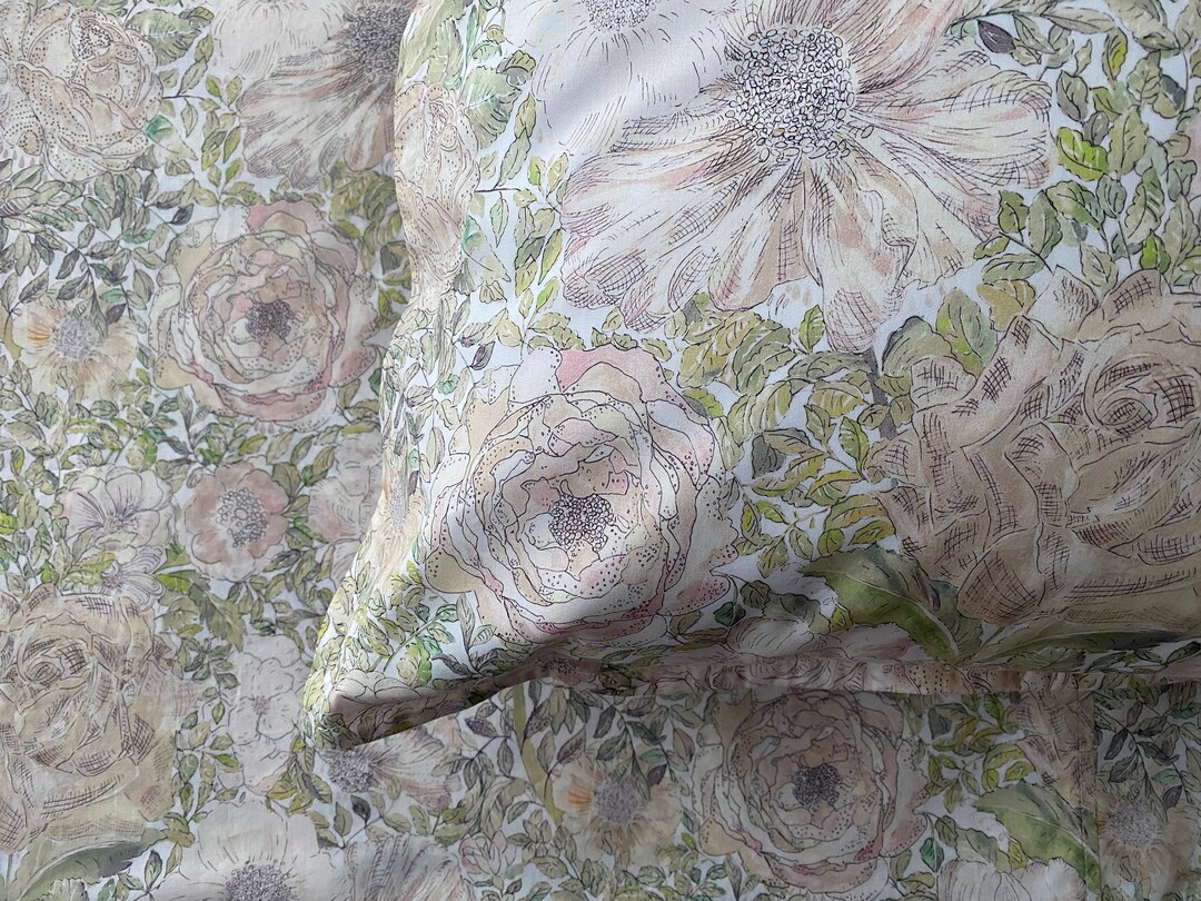 SAMPLE UK King Size Duvet Cover Set Made in Liberty Tana Lawn "rose ...