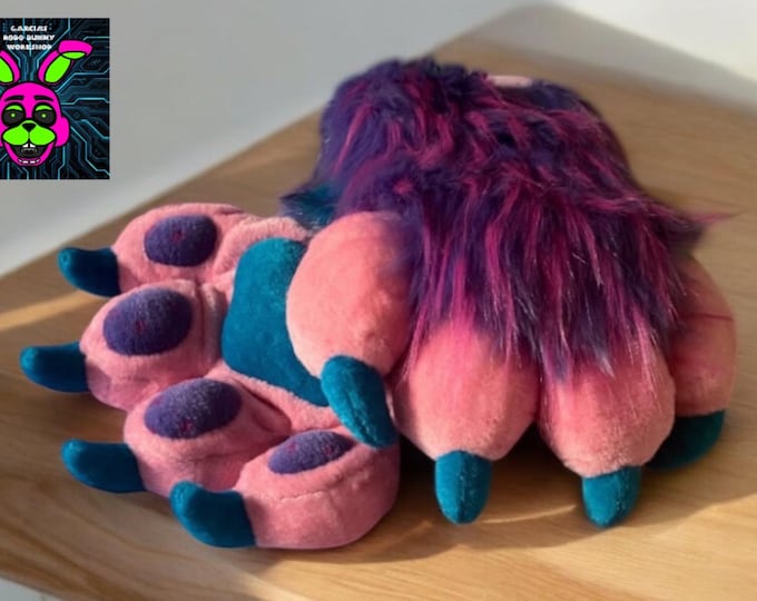 MONSTER PAWS With Soft Fabric Claws Furry Gloves Fur Suit Cosplay ...