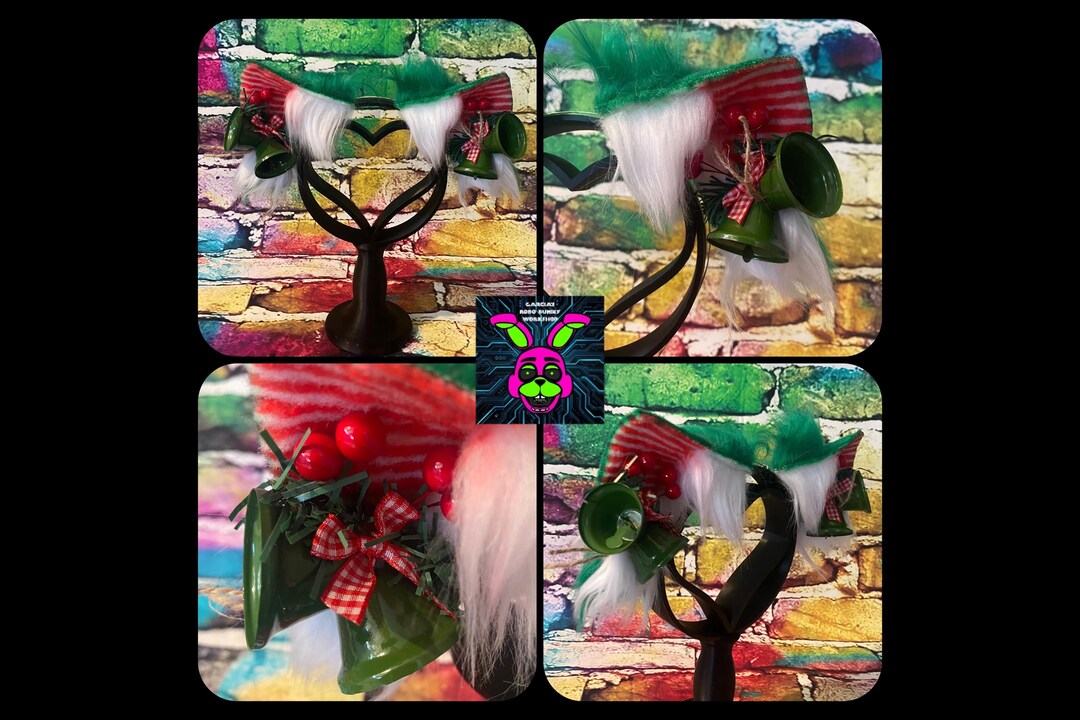 Christmas Candy Cane Cat Ears With Bells, Made in the USA, Costume ...
