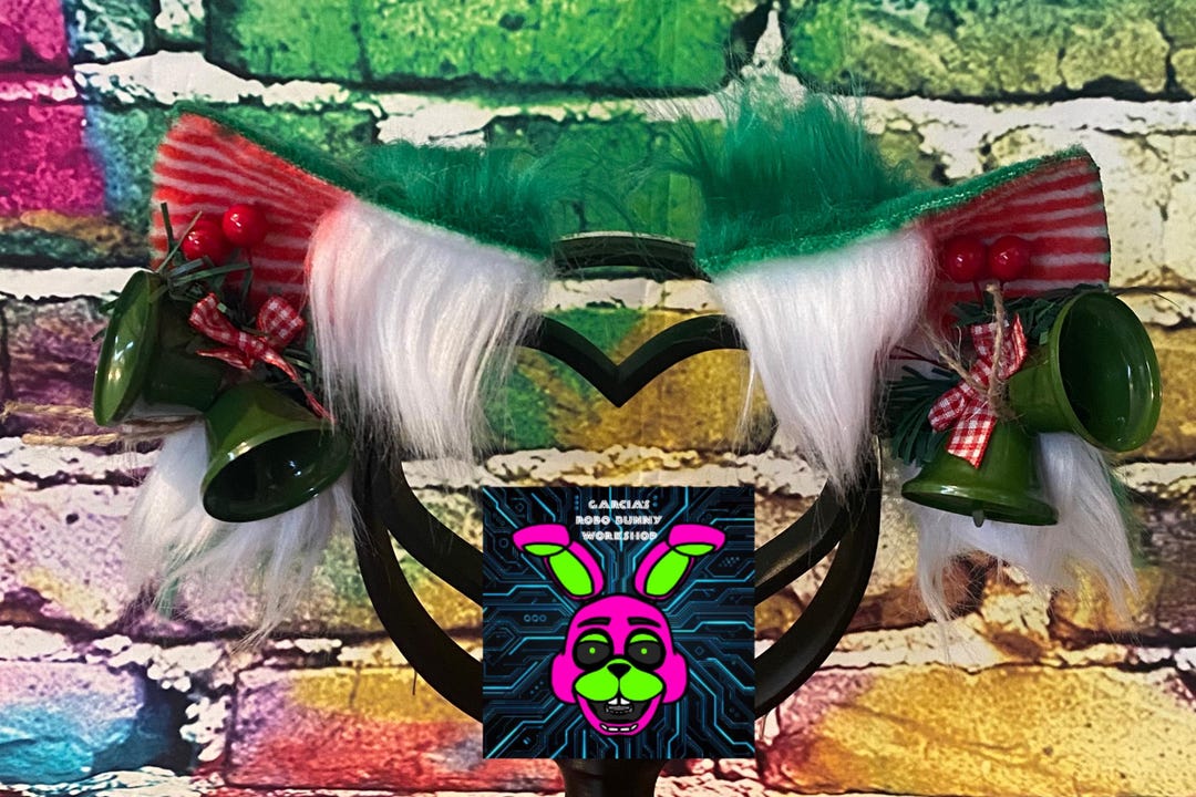 Christmas Candy Cane Cat Ears: Cosplay Headband With Bells - Etsy