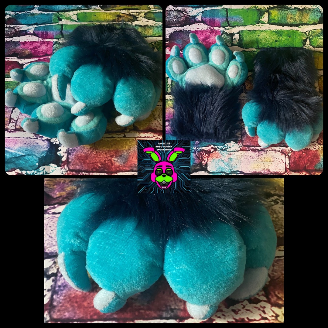 MONSTER PAWS With Soft Fabric Claws Furry Gloves Fur Suit Cosplay ...