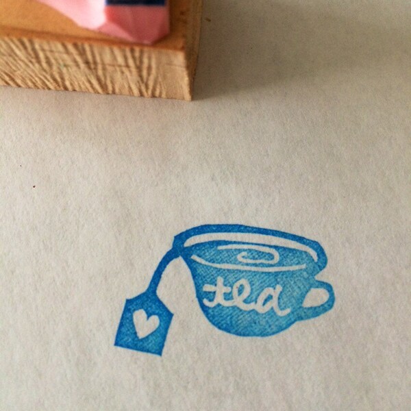 Tea Cup Rubber Stamp - Etsy