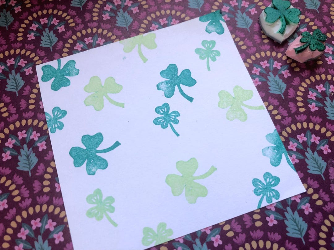 Shamrock Rubber Stamps/ St Patrick’s Day Stamp Set // Clover Stamps ...